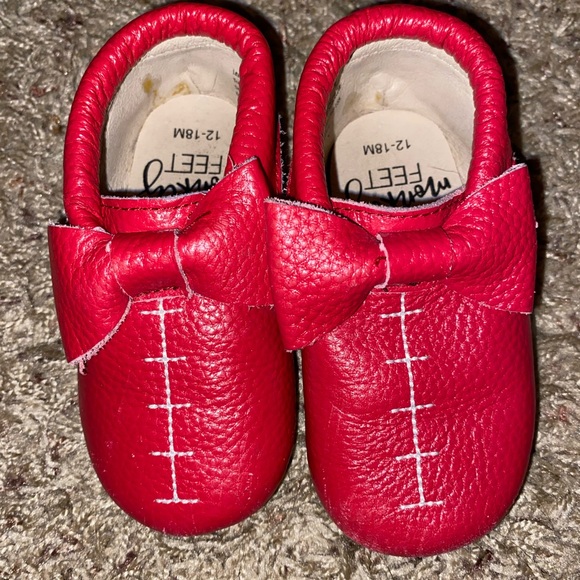 Monkey Feet | Shoes | Red Football Bow Moccasin Style Leather Monkey ...